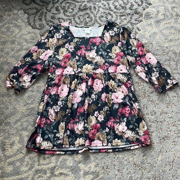 Vintage | Tops | Cw Classics Vintage Floral Long Sleeve Peplum Top ...